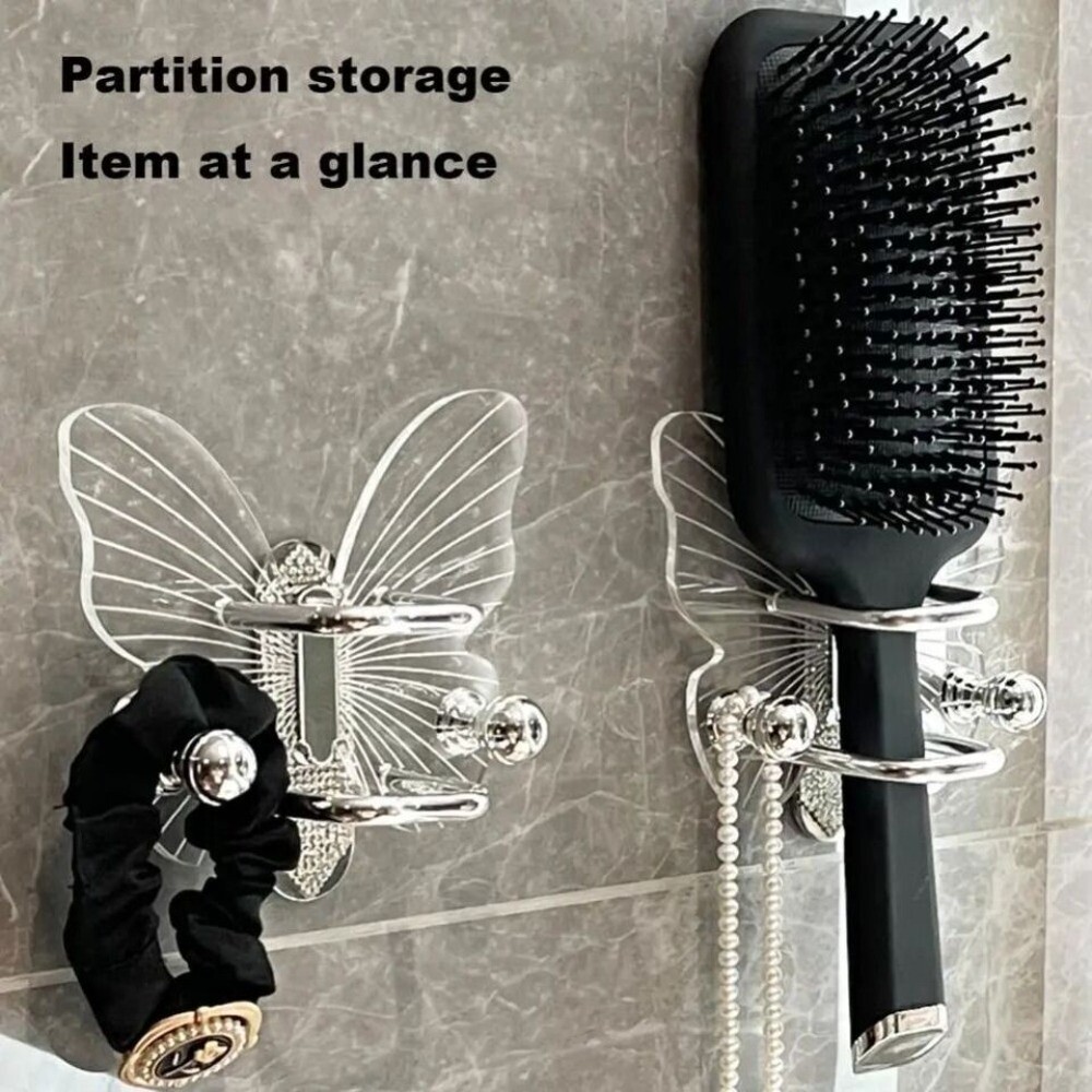 Acrylic Hair Accessory Hooks Butterfly Shape Comb Storage Shelf Comb ...