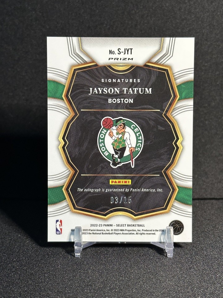 Jayson Tatum 2022-23 Panini Select Auto Neon Purple Pulsar Prizm FOTL ...