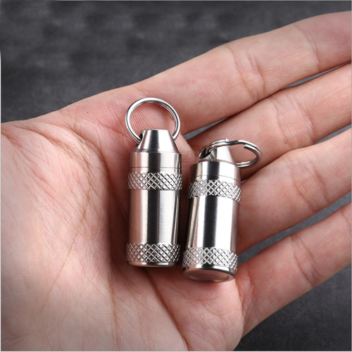 Titanium EDC Waterproof Container Pill Storage Box Outdoor Travel ...