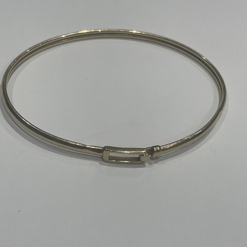 9ct gold plain oval sprung catch bangle 3.6 Grams 6.5 " Diameter | eBay UK