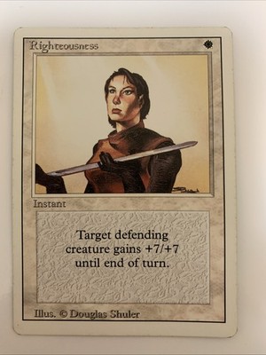 MTG LP Righteousness Revised 3rd Edition Free Shipping In The US With ...