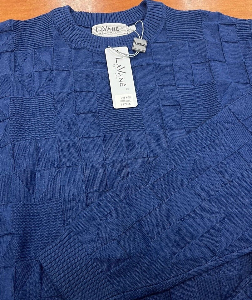 NEW FALL LAVANE Men's Fancy Crewneck Knit: Blue = M-4XL | eBay