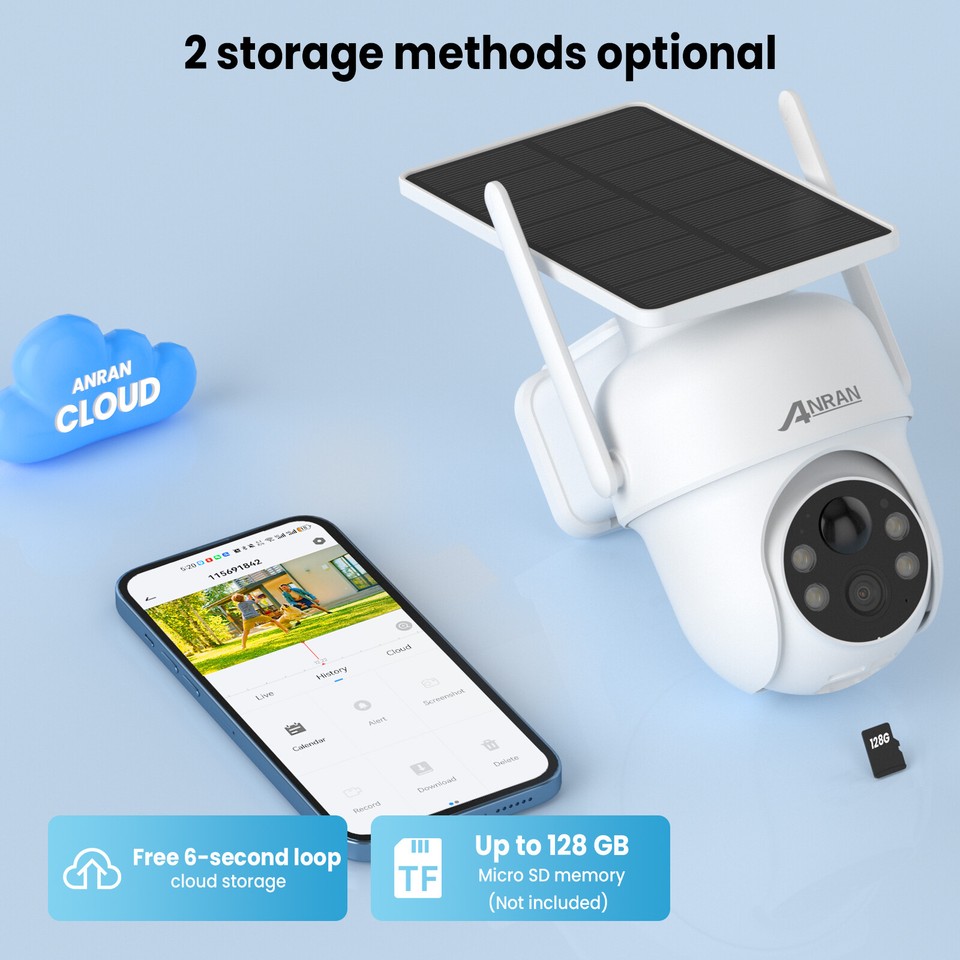 ANRAN Wireless Security Camera System Outdoor WiFi 3MP Solar Battery ...
