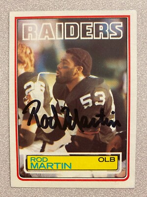 Rod Martin signed LOS ANGELES RAIDERS card 1983 Topps | eBay