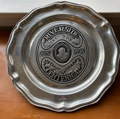 Vintage 1975 Wilton Pewter RWP Riverside, Illinois Centennial Plate 10 ...