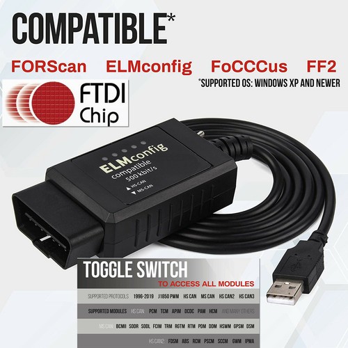 Modified ELM 327 USB Ford Elmconfig Focccus Forscan Focus Smax Mondeo ...