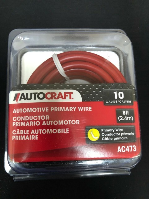 AutoCraft Automotive Primary Wire 10 Gauge 8 Ft Red AC473 for sale ...