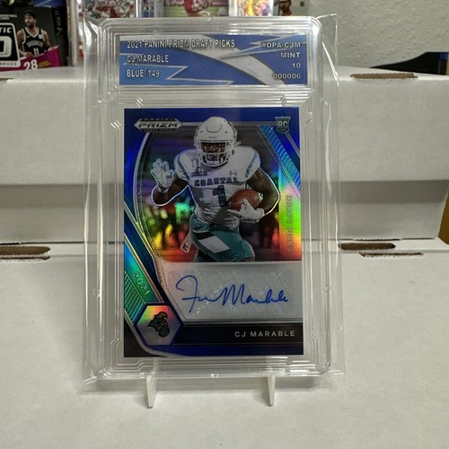 2021 Panini Prizm Draft Picks Auto Blue /149 CJ Marable Incased | eBay