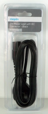 MAPLIN 2 METER POWER LEAD WITH IEC CONNECTOR - BLACK - KETTLE LEAD-PC ...