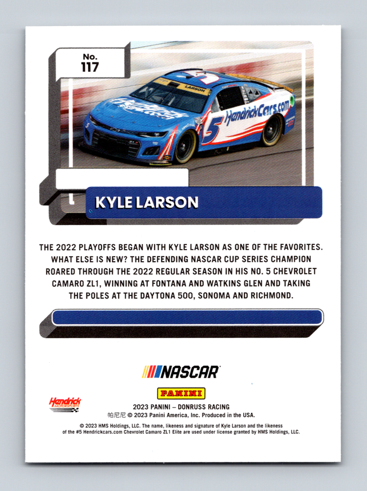 2023 Donruss Racing No. 117 Kyle Larson Grey Border Parallel | eBay