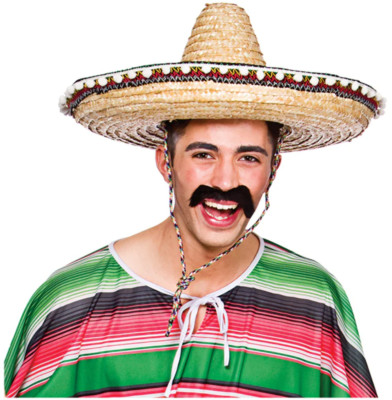 Cappello Sombrero Messicano Deluxe Per Adulti Messico Bandito Costume ...