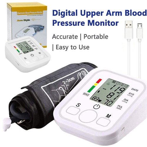 Digital Automatic Blood Pressure Monitor Upper Arm BP Machine Heart ...