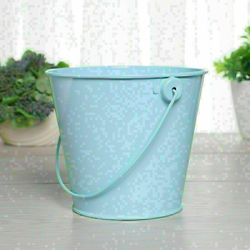 Flower Pot Candy Color Iron Bucket Tin Garden Balcony Basket Decor Kegs ...