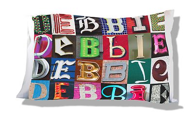 DEBBIE Personalized Pillowcase featuring photos of sign letters | eBay