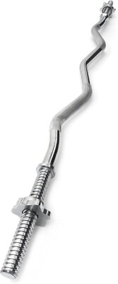 EZ Curl Weightlifting Gym Bar for 1" Plates Bicep Arm Barbell ...