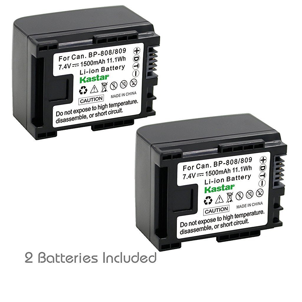 2x Kastar Battery for Canon BP-809 LEGRIA HF20 HF200 HF21 FS36 FS37 ...