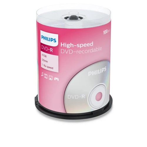 Philips DVD-R Blank Recordable Discs 4.7GB 120Mins 16xSpeed Spindle 50/ ...