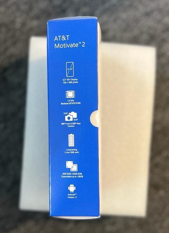 Unlocked AT&T Motivate 2 EA211002 32GB 6.5in HD+ 8MP Blue World Phone ...