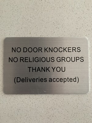 Aluminium No Door Knockers Door Sign Sticker Self Adhesive Au Stock ...