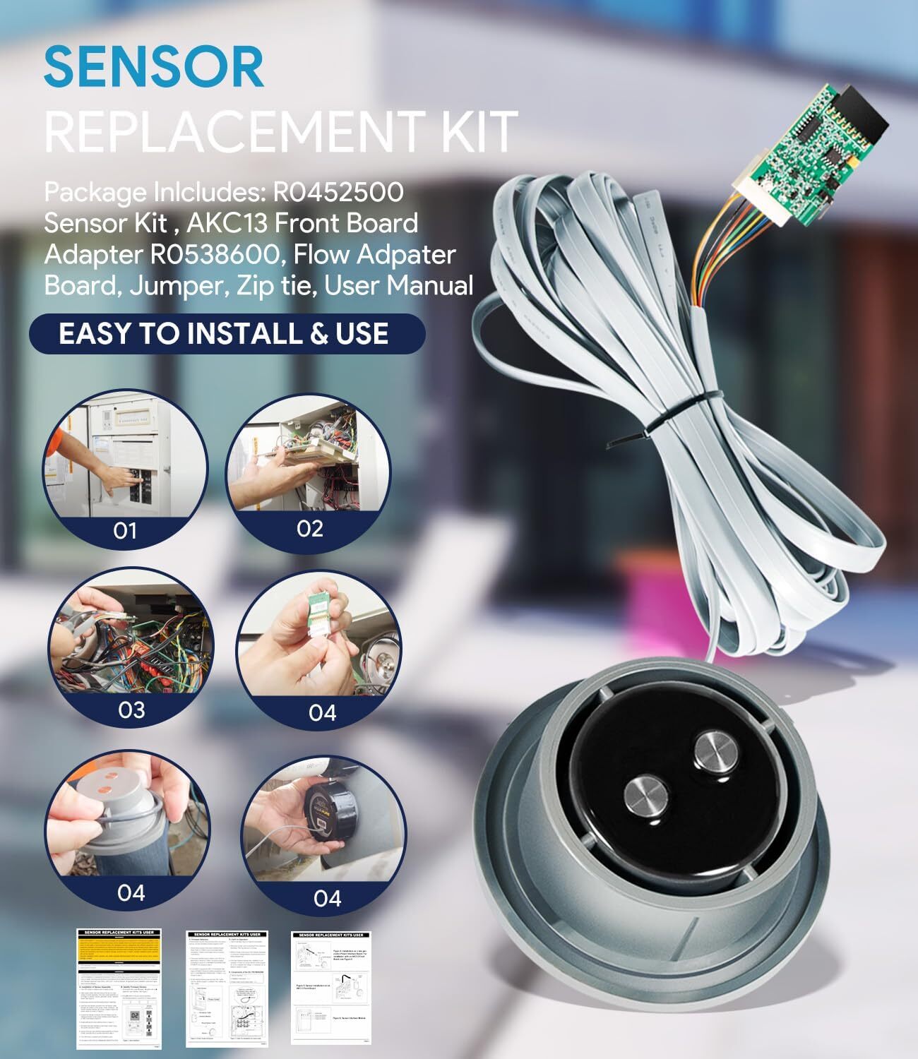 R0452500 16ft Port Sensor for Zodiac Jandy PureLink AquaPure Water ...