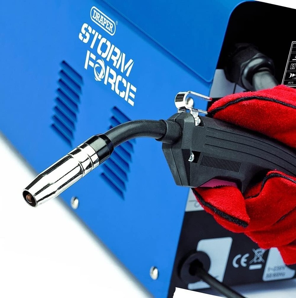 Draper 63669 Storm Force Gasless Turbo MIG Welder, 100A + Face Sheild ...