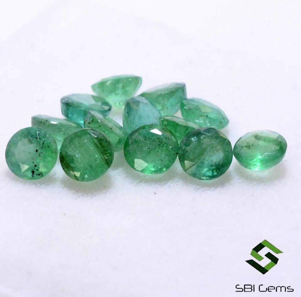 4 mm Natural Emerald Round Cut Lot 13 Pcs 2.92 Cts Calibrated Loose ...