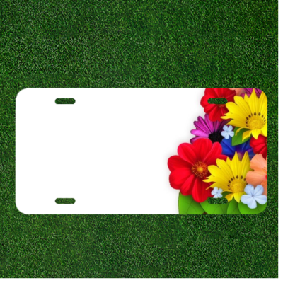 Custom Personalized License Plate Auto Tag With Colorful Flowers Add ...