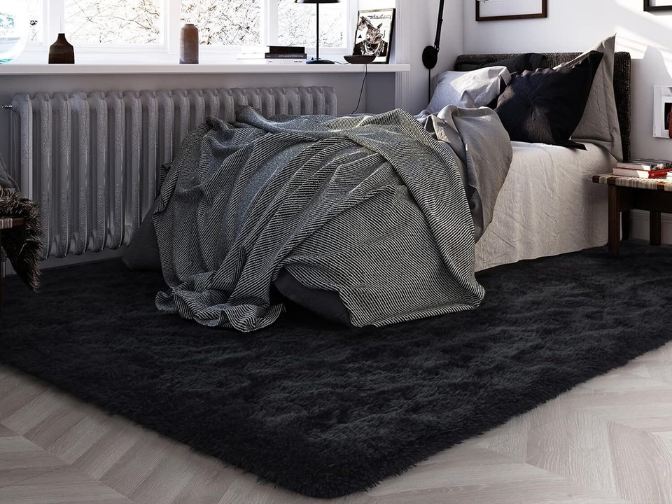 Fluffy Rugs Rug Carpet Large Shaggy Super Soft Mat Living Room Bedroom ...