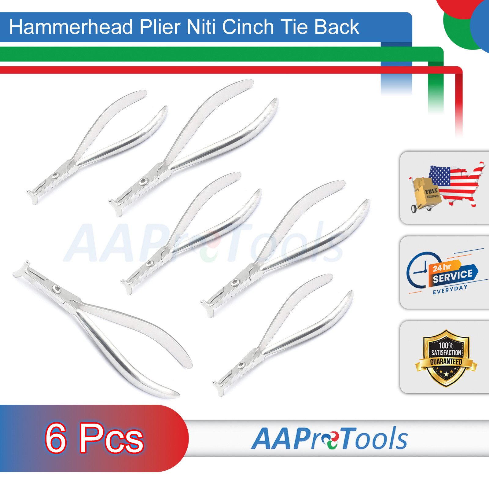 5 PCS Dental Orthodontic Hammerhead Pliers Serrated Bending NITI Cinch ...