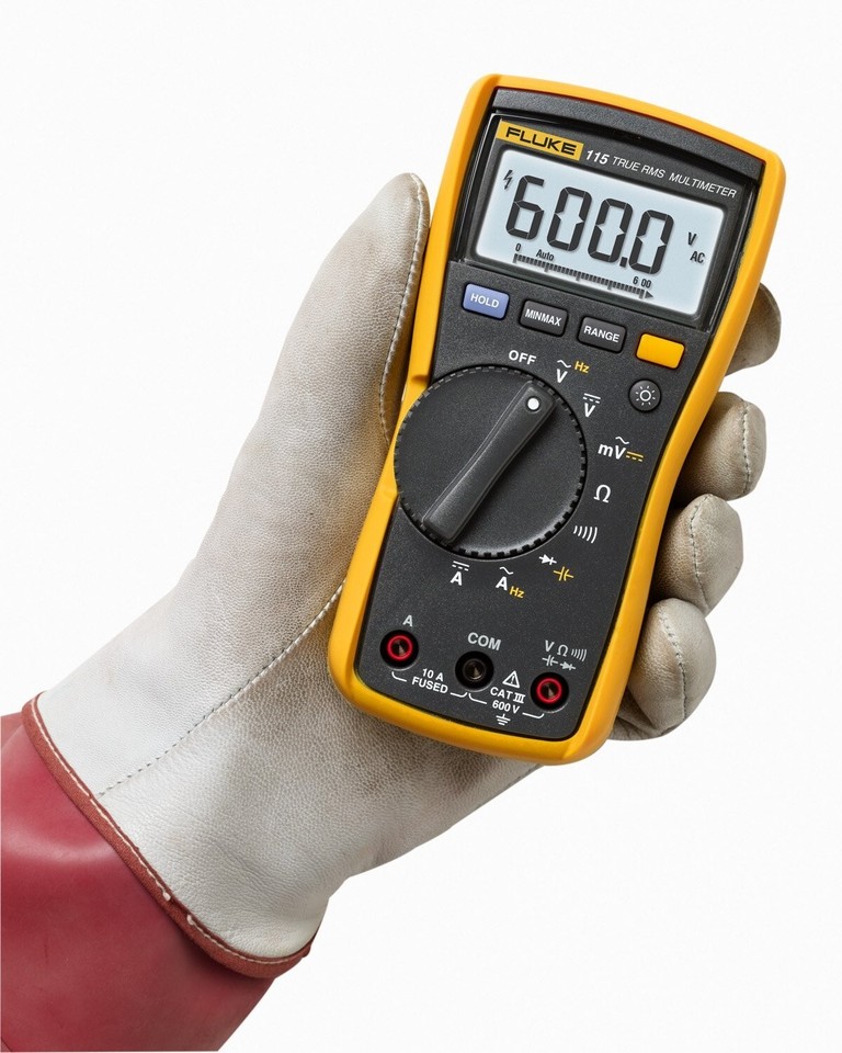 Fluke 115 True RMS Field Technicians Digital Multimeter, 600V AC/DC ...