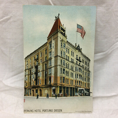 Vtg Postcard Perkins Hotel Scene Portland Oregon Glitter B B Rich ...