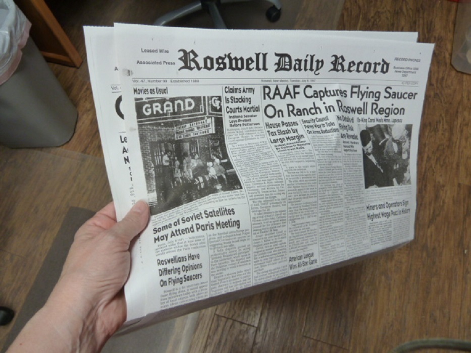 (A-54) July 8 & 9 1947 ROSWELL Crash Newspaper Front Pages UFO Alien ...