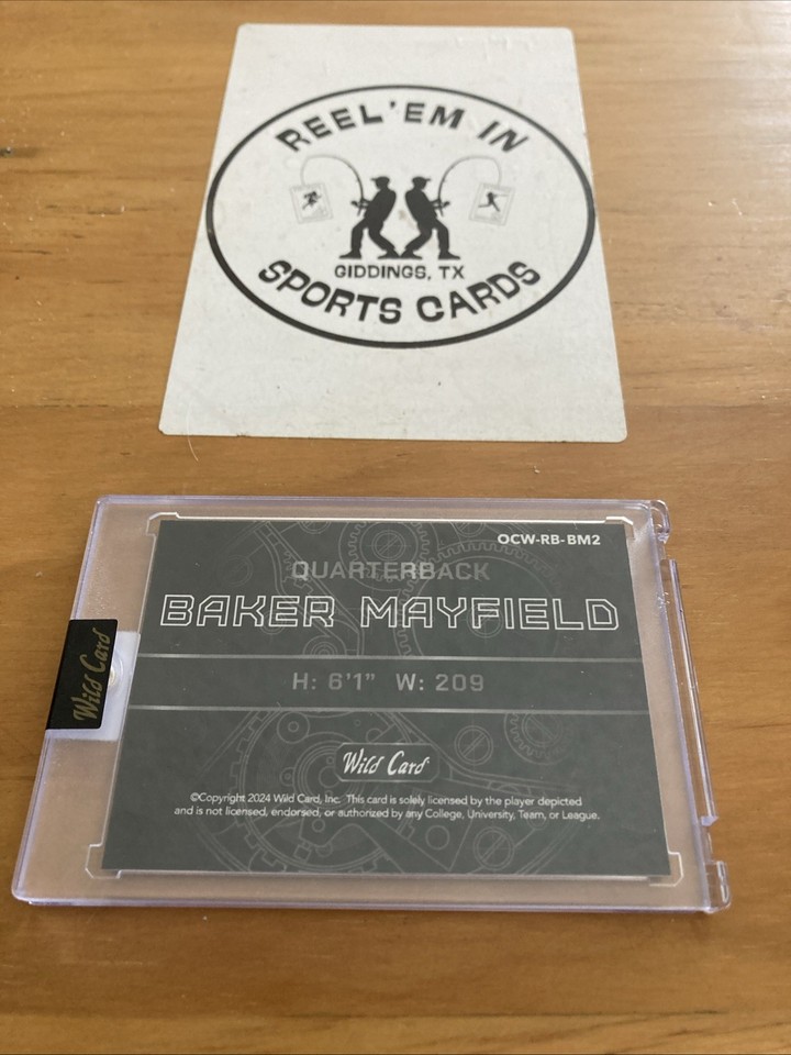WILD CARD BAKER MAYFIELD QB1 On The Clock! OWC-RB-BM2!..4/8!! | eBay