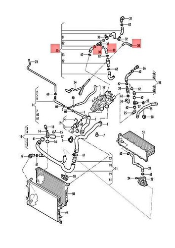 Genuine VW Beetle Cabrio Coolant Hose With Quick Release Coupling ...