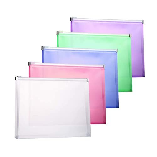 Plastic Envelopes, 5PCS Legal Size Poly Zip Envelope with Zipper ...