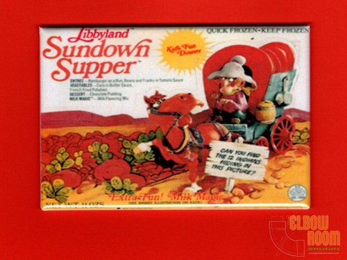 Libbyland Sundown Supper vintage box art 2x3" fridge/locker magnet TV ...