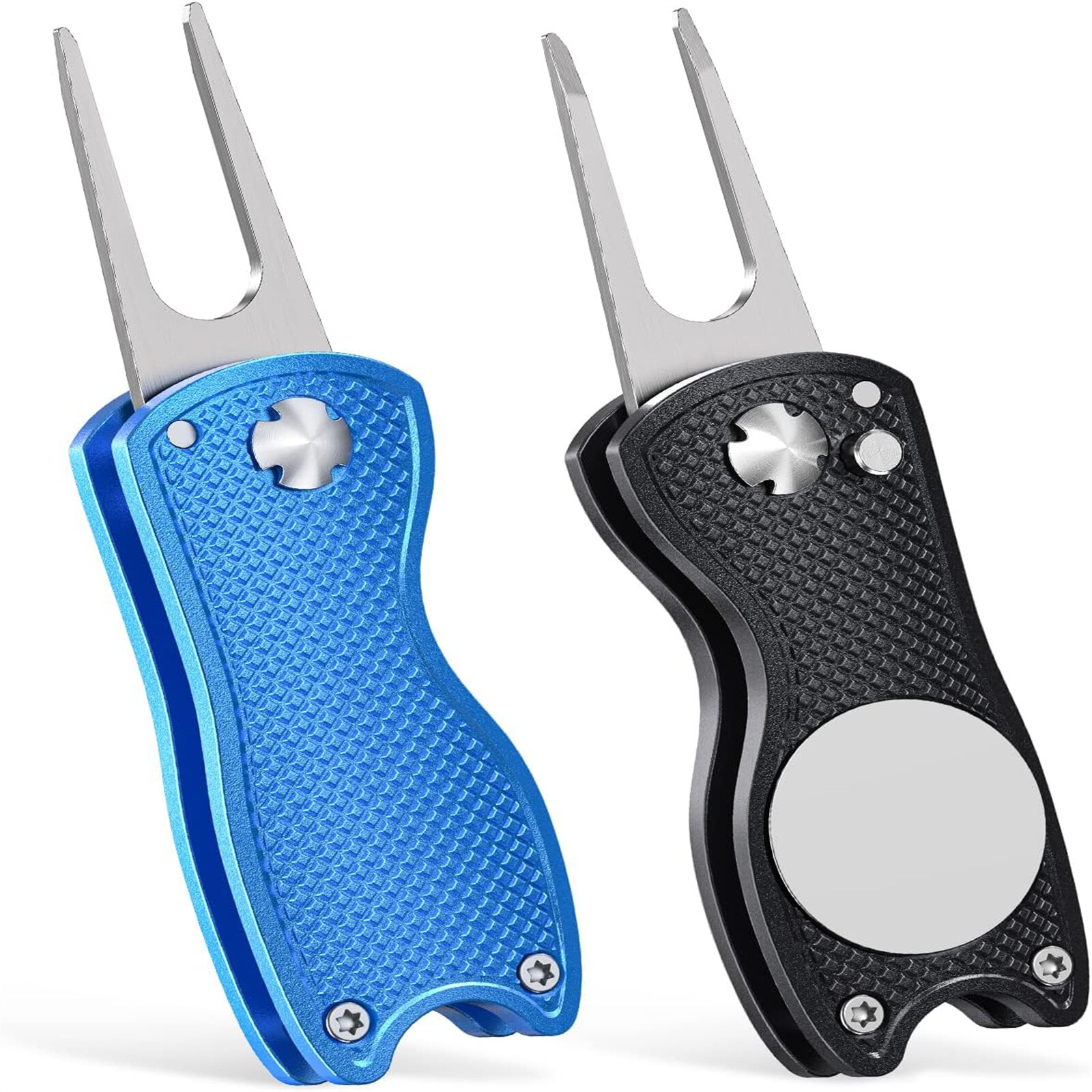 2X Golf Divot Repair Tool Ball Marker Repairer Pitch Magnetic Mark ...