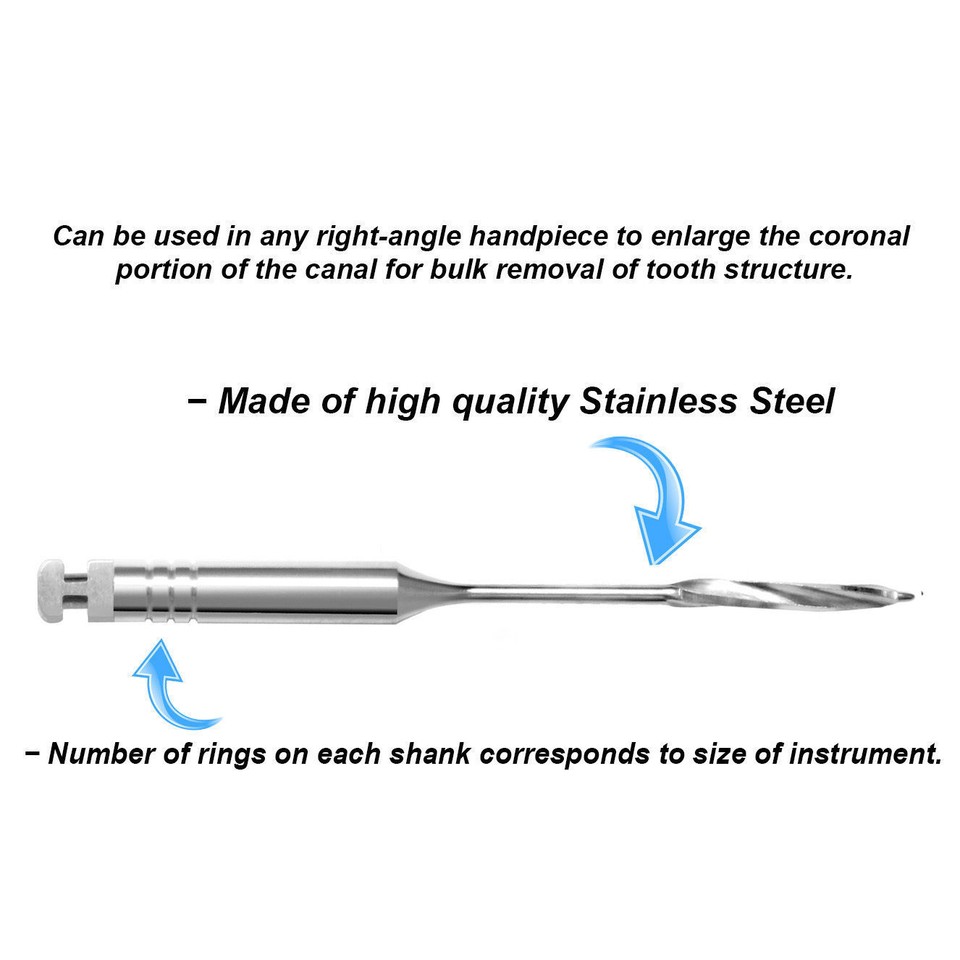 Peeso Reamers Endodontic Drills Assorted Sizes #1-6 32mm 6/Pkg | eBay