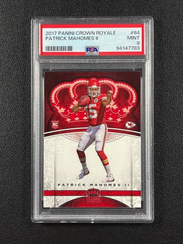 PATRICK PAT MAHOMES II PSA 9 2017 CROWN ROYALE #84 ROOKIE CHIEFS RC ...
