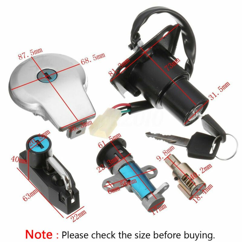 Ignition Switch Lock Keys For Yamaha YZF R1 R6 MT-01 FJ09 FZ09 XT660 ...