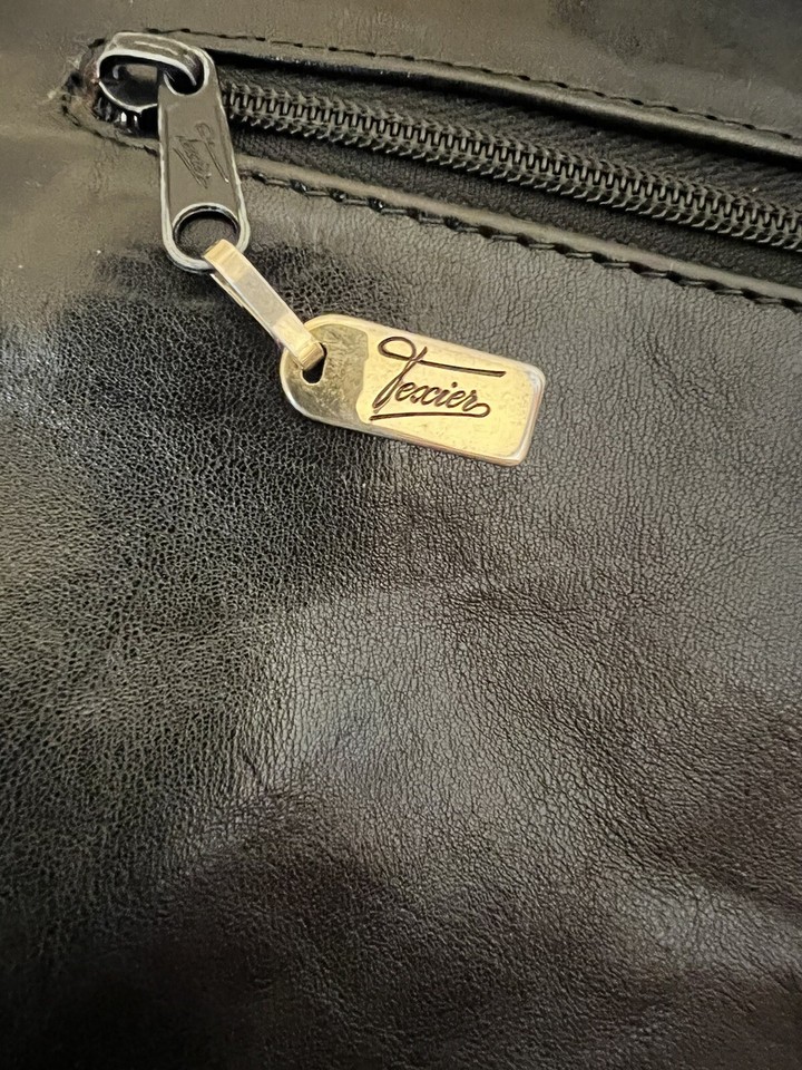 Texier Black Leather Handbag Made In France | eBay