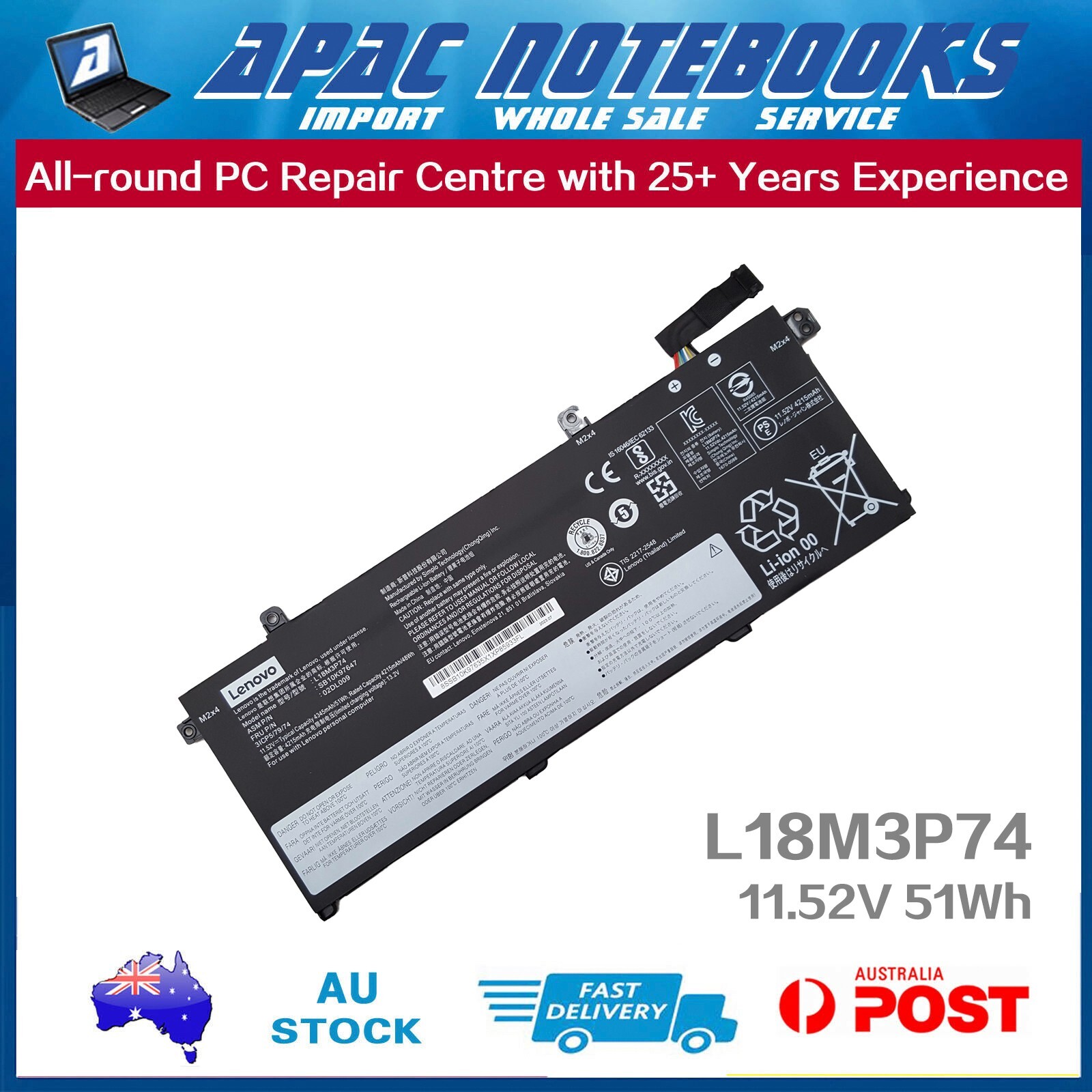 Genuine Lenovo Battery ThinkPad T14 Gen 1 20S0 20S1 20UD 20UE 11.52V ...