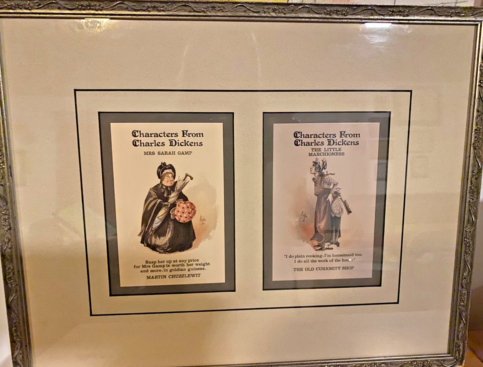 Charming vintage framed ‘Characters from Charles Dickens’ prints by Kyd ...