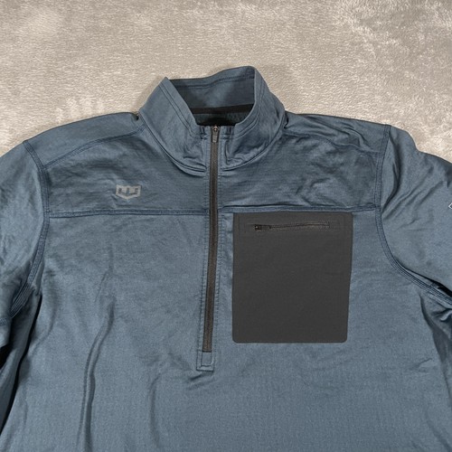 Warroad Rinkside Pullover Mens Large Blue 1/4 Zip Hockey Athletic ...