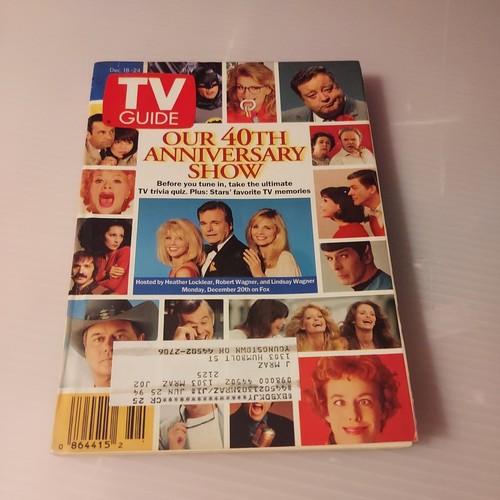 Vintage 1993 December 18-24, TV GUIDE Magazine, "Our 40th Anniversary ...