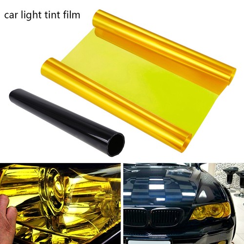 30x120cm Yellow Car Headlight Tint Auto Fog Tail Light Vinyl Sticker ...