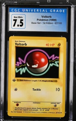 Pokémon TCG Voltorb 1st Edition Shadowless CGC 7.5 PSA BGS 67/102 | eBay