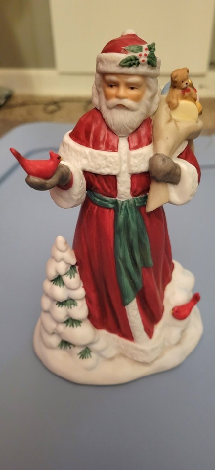 Vintage Avon Santa Porcelain Figure With Toys and Winter Cardinals 1994 ...