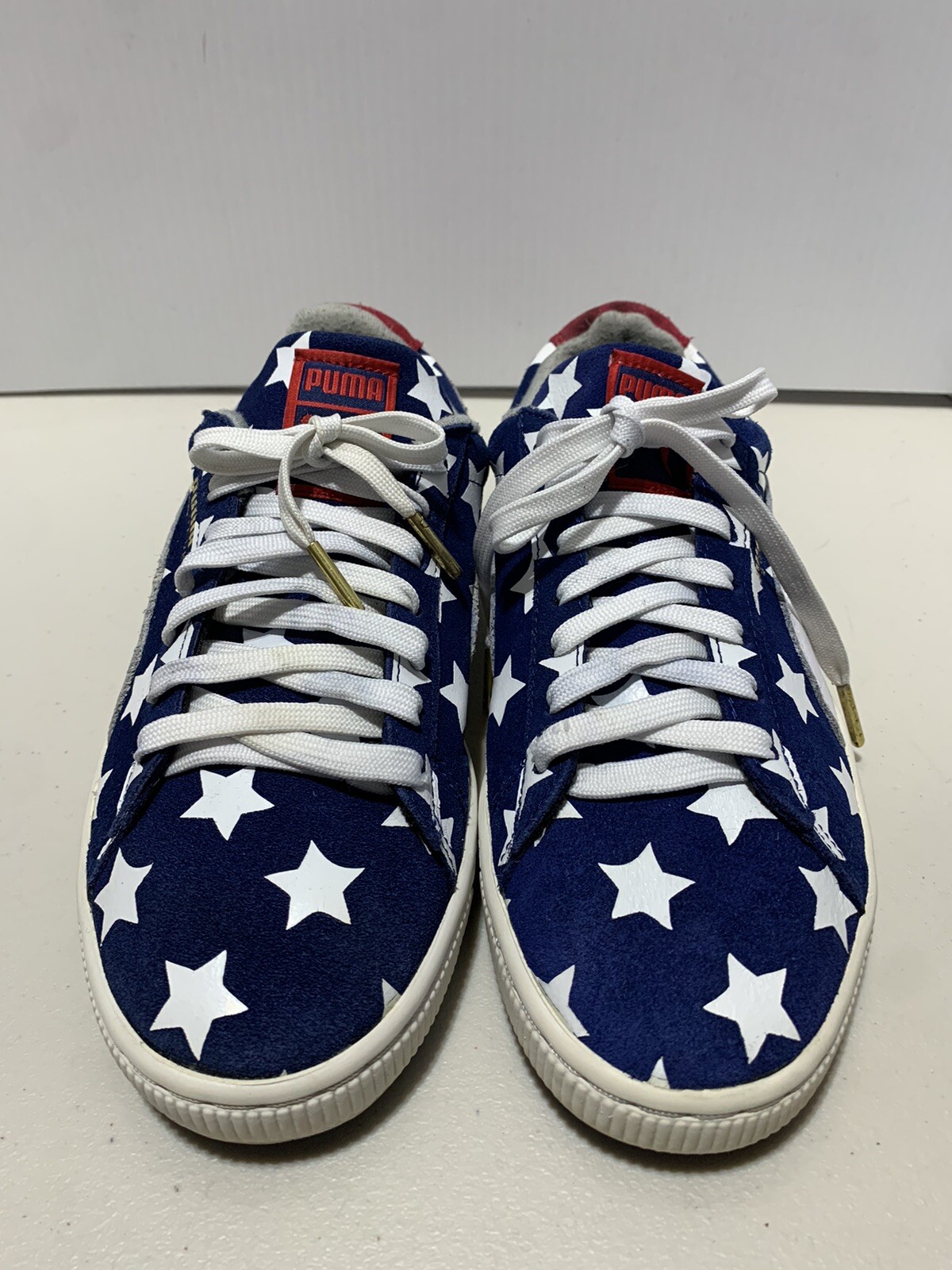 Puma Americana Patriot Classic Suede Red White Blue Stars Sneaker Shoe ...