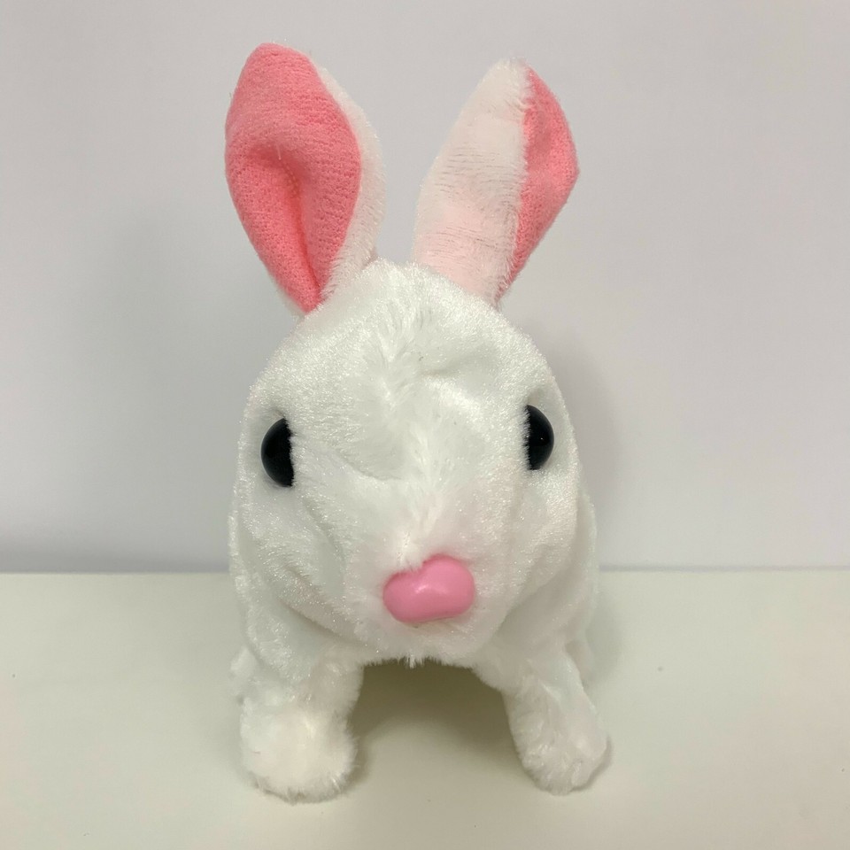 Electronic Plush Bunny, Rabbit, Squeaking Walking Wagging, Moving Pet ...